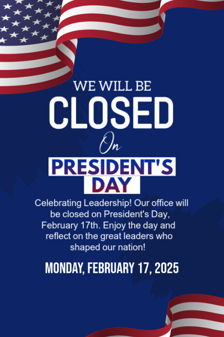 President's Day Business Closed Ad Template | PosterMyWall