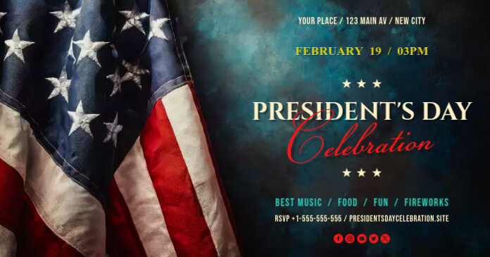 President's Day Event Banner Template | PosterMyWall