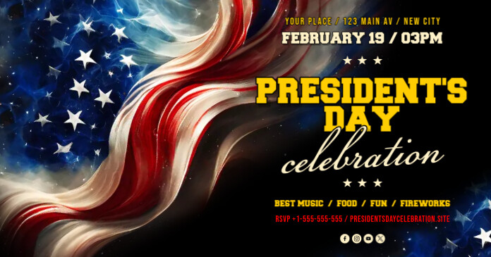 President's Day Event Banner Template | PosterMyWall