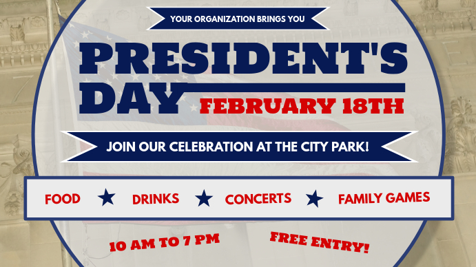 President's Day Event Digital Display Image Template | PosterMyWall