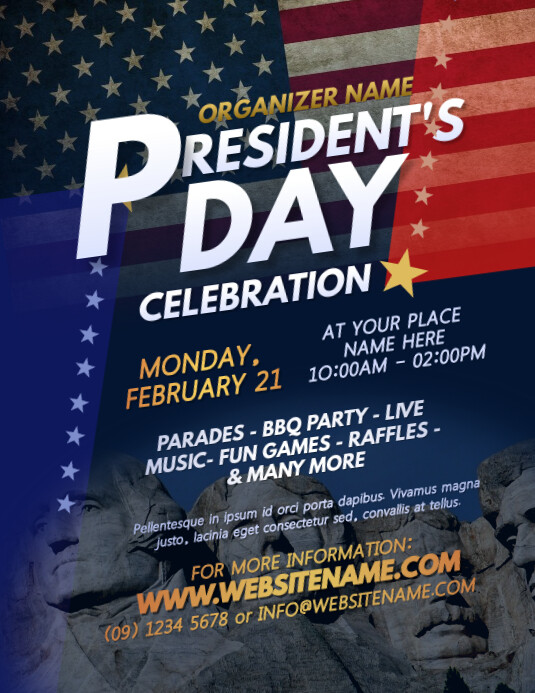 President's Day Flyer Template | PosterMyWall