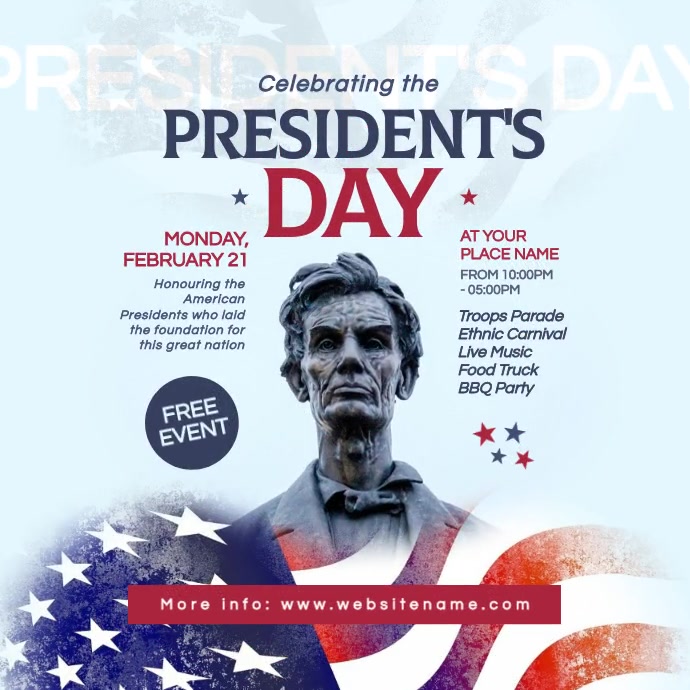 President's Day Instagram Video Post Template | PosterMyWall
