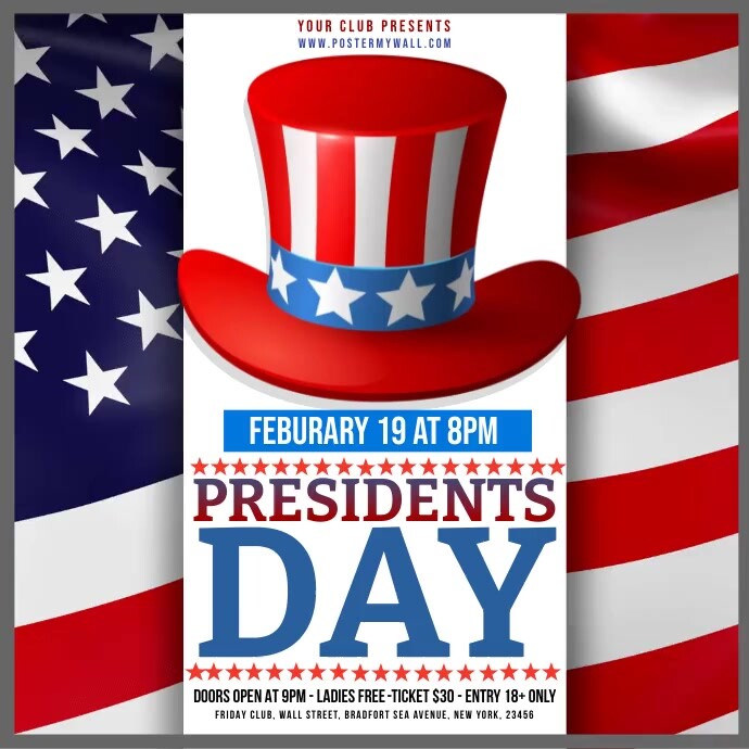 President's day Party Template | PosterMyWall