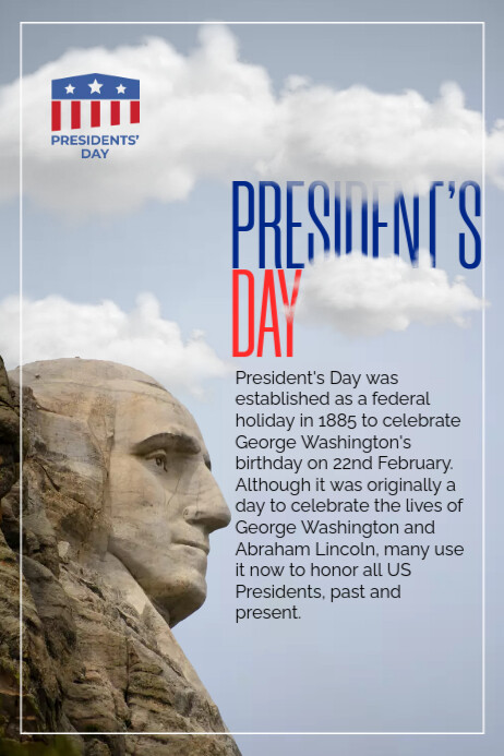 President's Day Poster Template | PosterMyWall