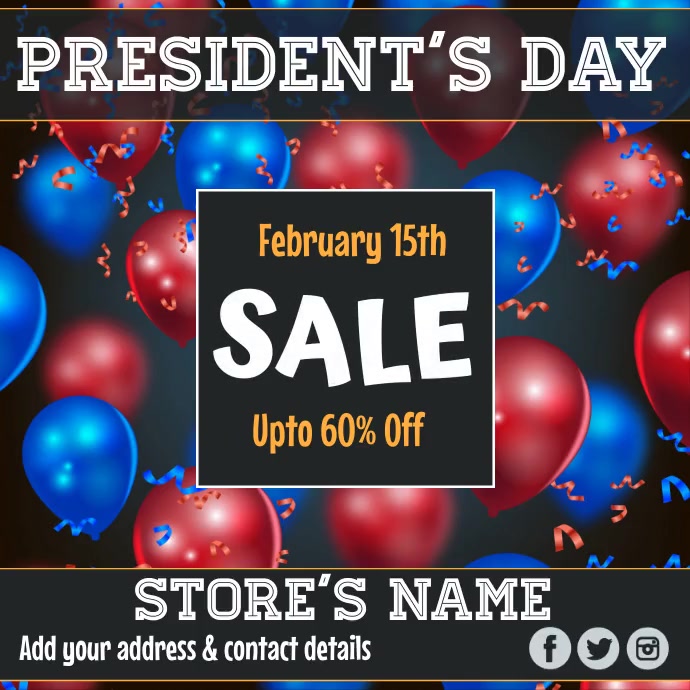 President's Day Sale, Sale Template | PosterMyWall
