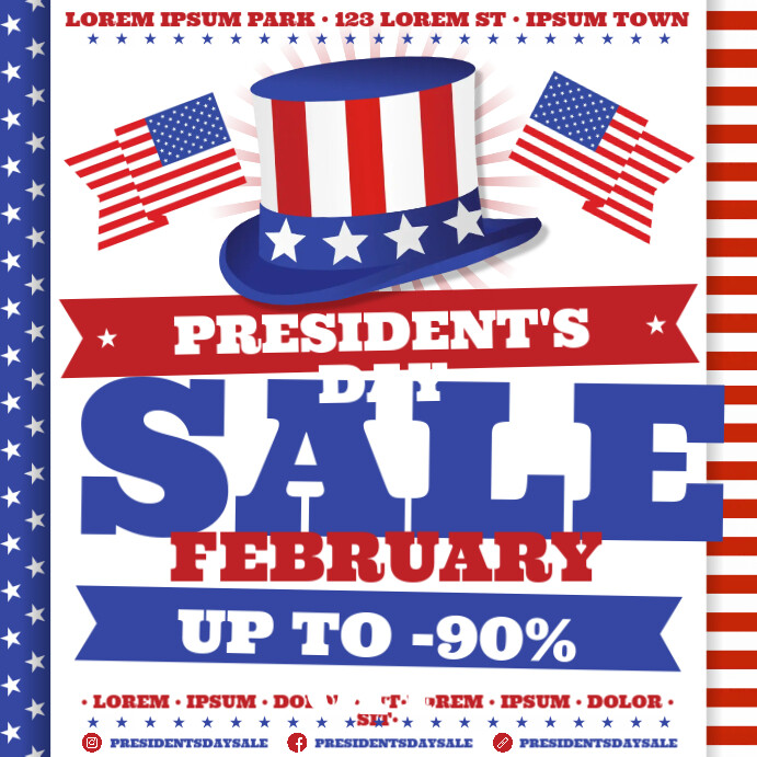 PRESIDENT'S DAY SALE BANNER Template | PosterMyWall