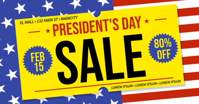PRESIDENT'S DAY SALE BANNER Template | PosterMyWall
