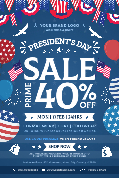 President's Day Sale Poster Template | PosterMyWall