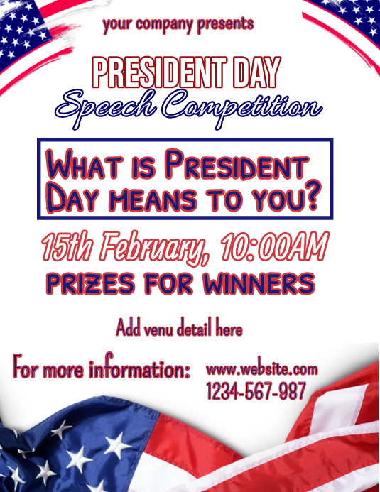 president day speech competition flyer Template | PosterMyWall