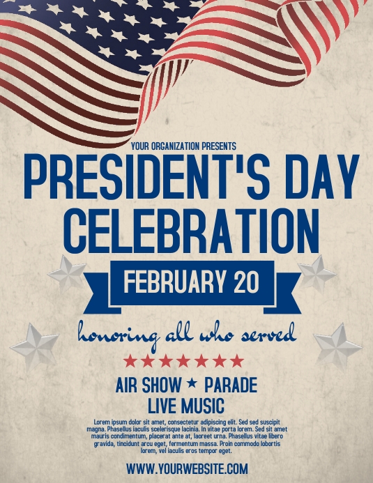 Presidents' Day Celebration Flyer Template | PosterMyWall