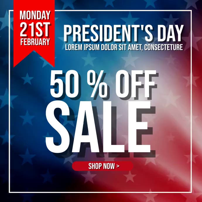Presidents Day Ad 4 Template | PosterMyWall