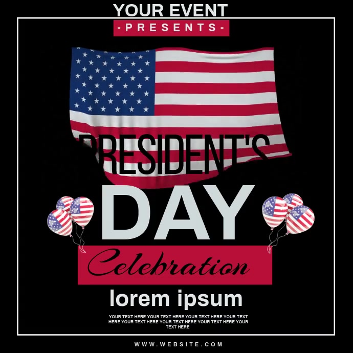 Copy of presidents day EVENT AD TEMPLATE | PosterMyWall