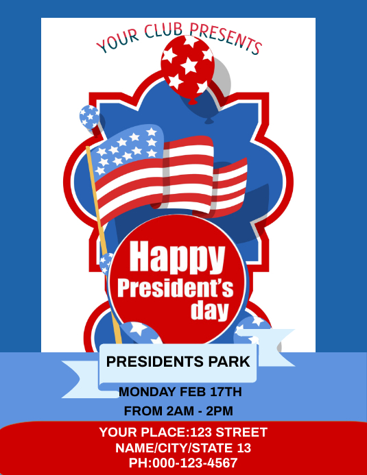PRESIDENTS DAY FLYER Template | PosterMyWall