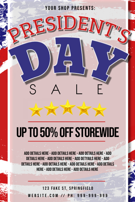 Presidents Day Retail Poster Template | PosterMyWall