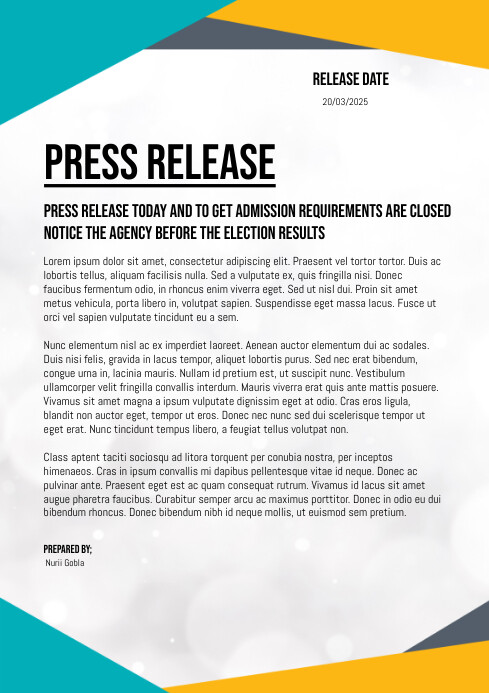 press release Template | PosterMyWall