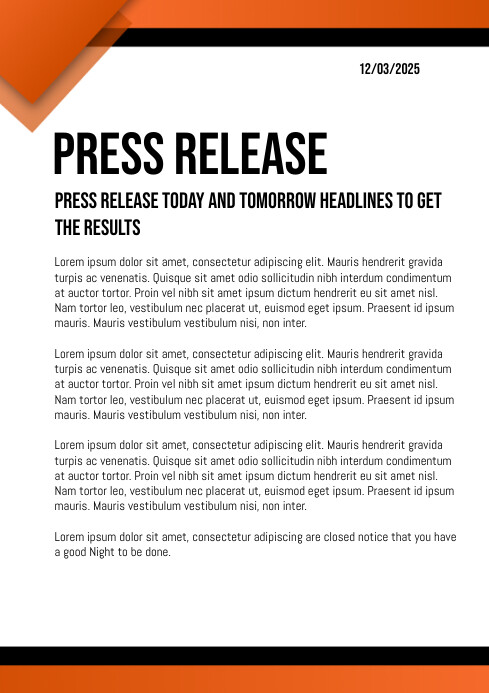 Plantilla de press release | PosterMyWall