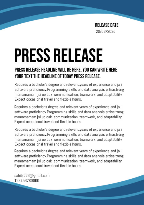 Copy of press release | PosterMyWall