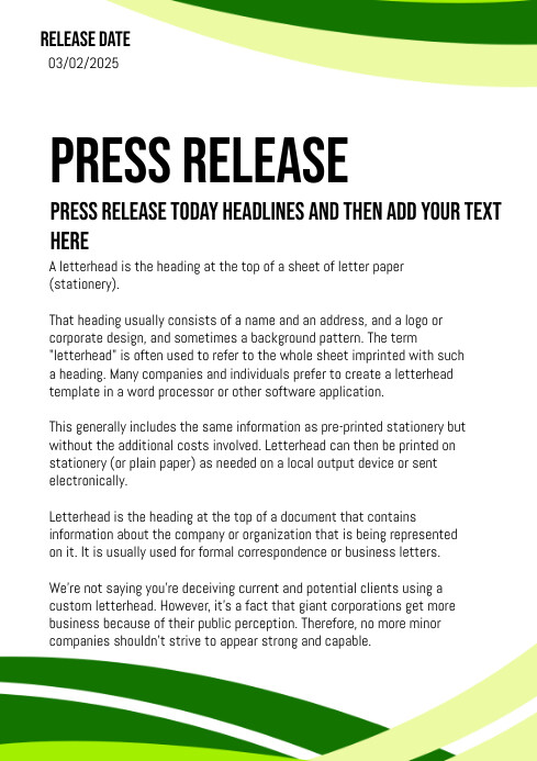 press release Template | PosterMyWall