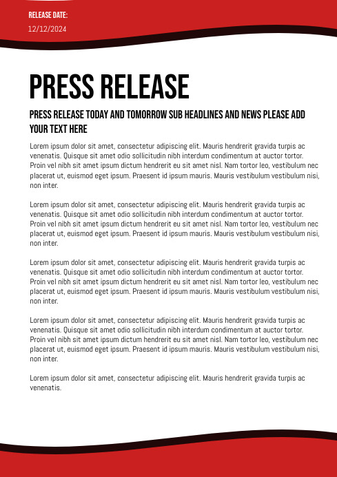 press release Template | PosterMyWall