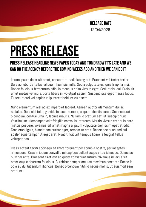 press release Template | PosterMyWall