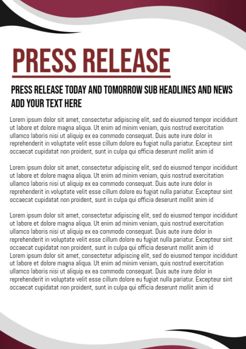 press release Template | PosterMyWall
