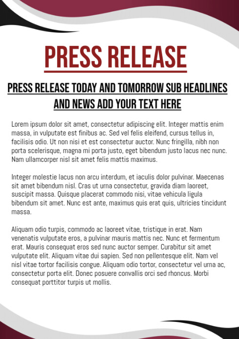 press release Templat | PosterMyWall