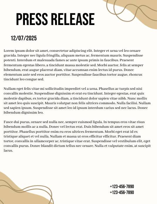 Modèle Press Release | PosterMyWall