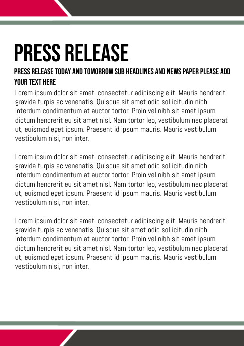 press release Template | PosterMyWall