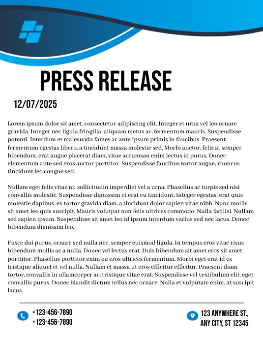 Plantilla de Press Release | PosterMyWall
