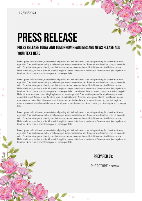 press release Template | PosterMyWall