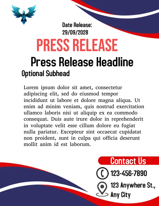 Press Release letters Template | PosterMyWall