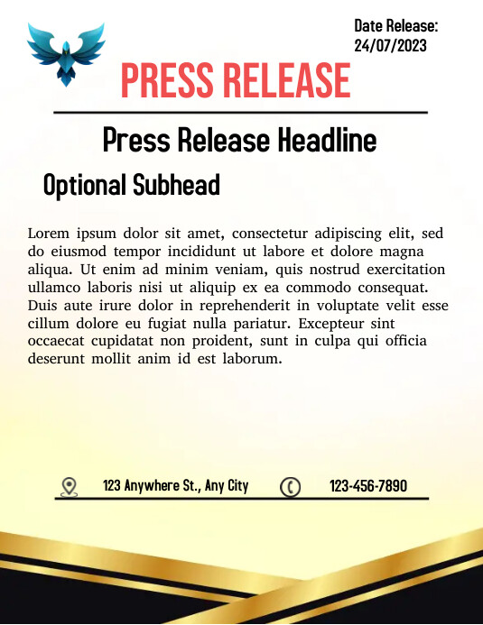 Plantilla de Press release letters | PosterMyWall