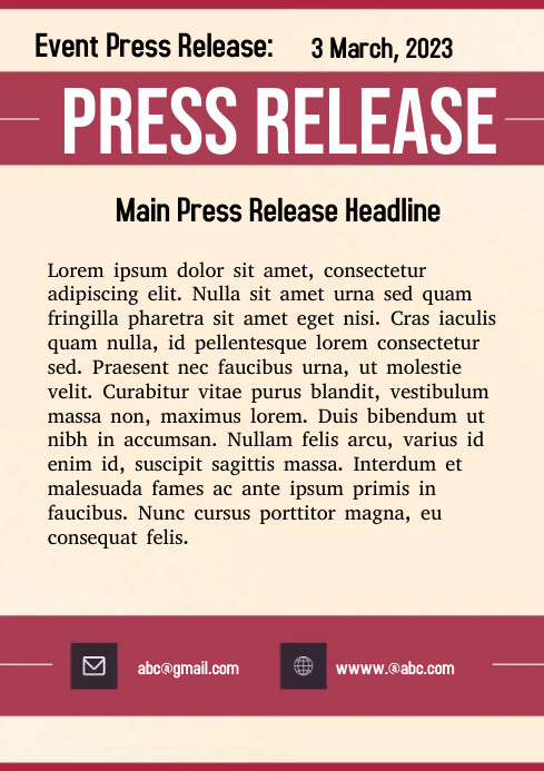 Plantilla de Press Release letters | PosterMyWall
