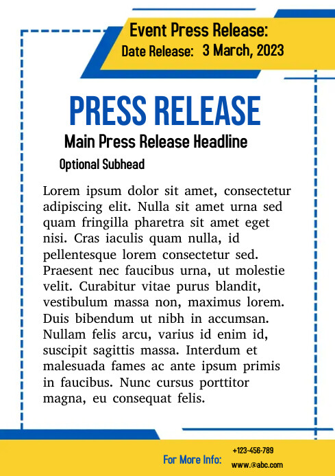 Copy of Press release letters | PosterMyWall