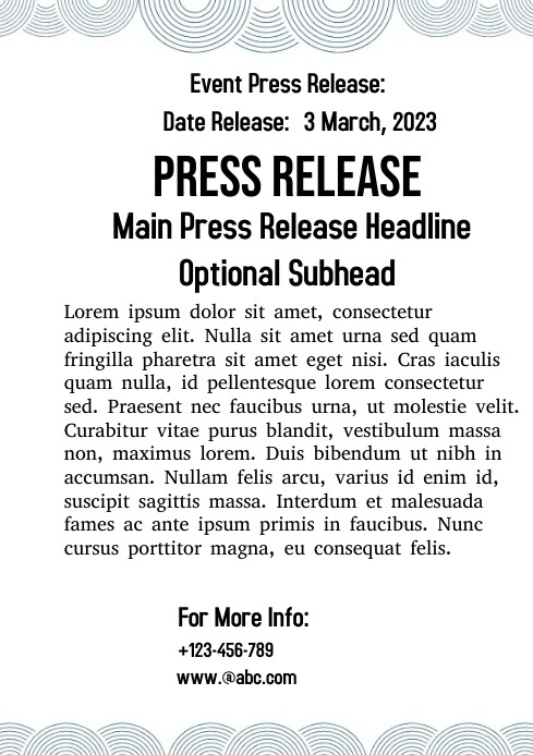 Press release letters Template | PosterMyWall