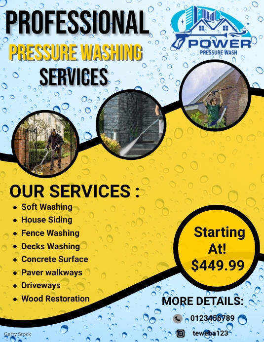 pressure washing cleaning flyers Template | PosterMyWall