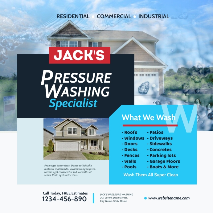 Pressure Washing Instagram Post Template | PosterMyWall