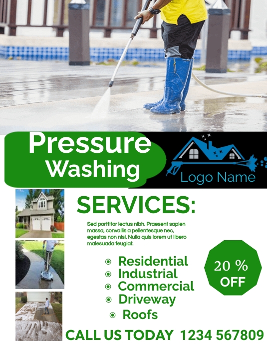 pressure washing services flyer Template | PosterMyWall