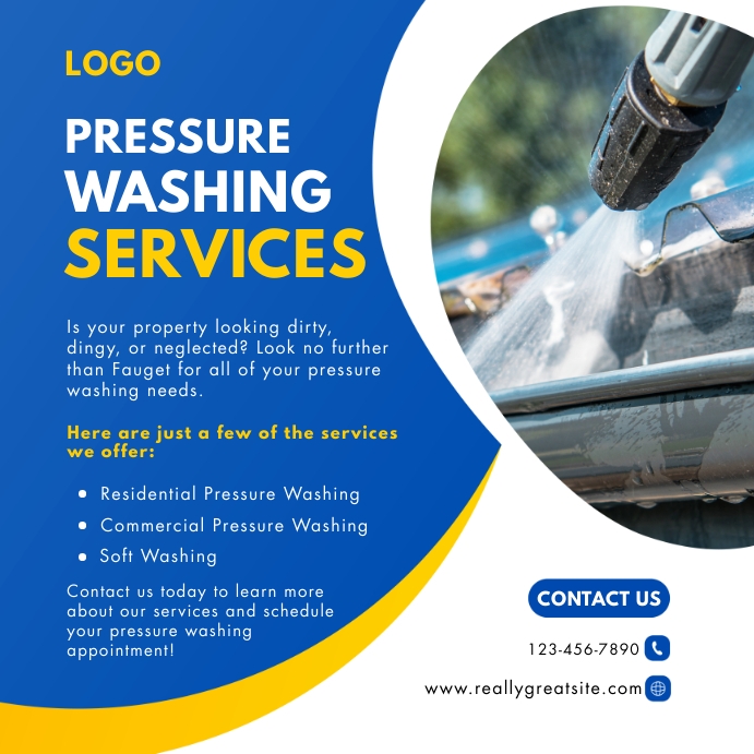 PRESSURE WASHING SERVICES FLYERS Template | PosterMyWall