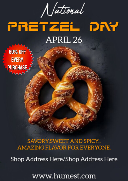 Pretzel Day Design Template | PosterMyWall