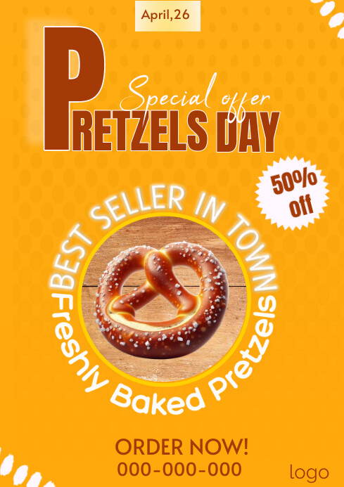 Pretzels day Template | PosterMyWall