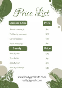 Beauty & Spa price list Template | PosterMyWall