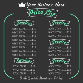 Price List Template | PosterMyWall