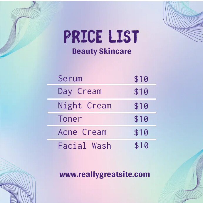 Price List Template | PosterMyWall