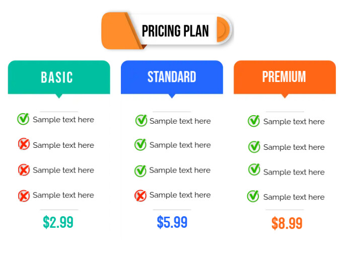 pricing plan Template | PosterMyWall