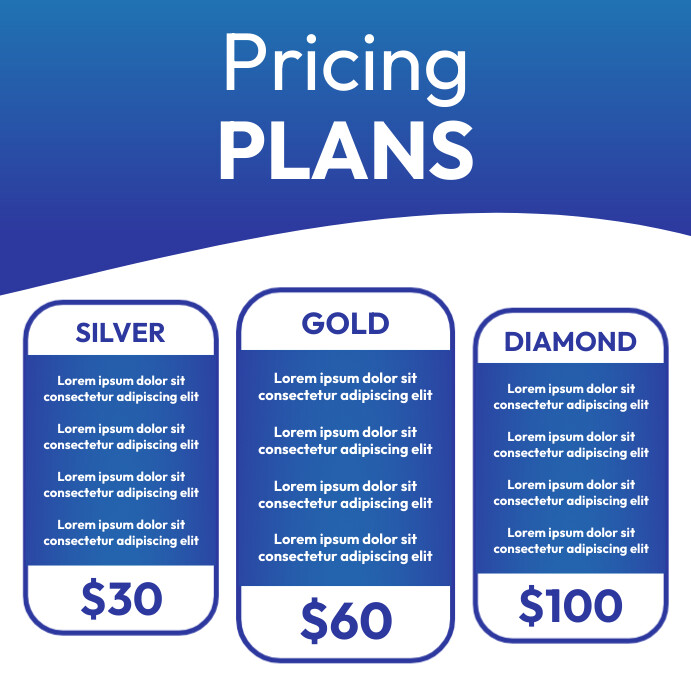pricing plans Template | PosterMyWall