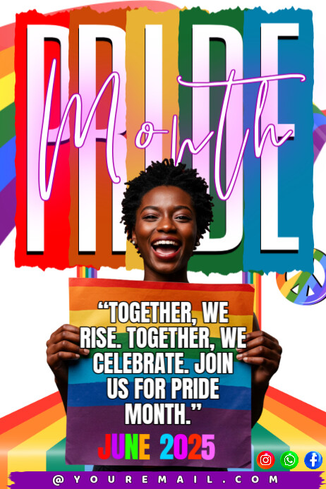 Pride Month 2025: Together We Rise Template | PosterMyWall
