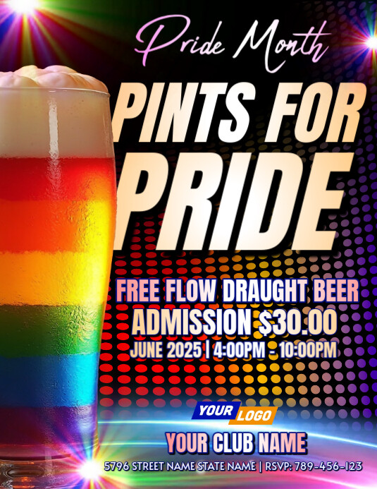 Pride Month Bar Club Event Flyer Template | PosterMyWall