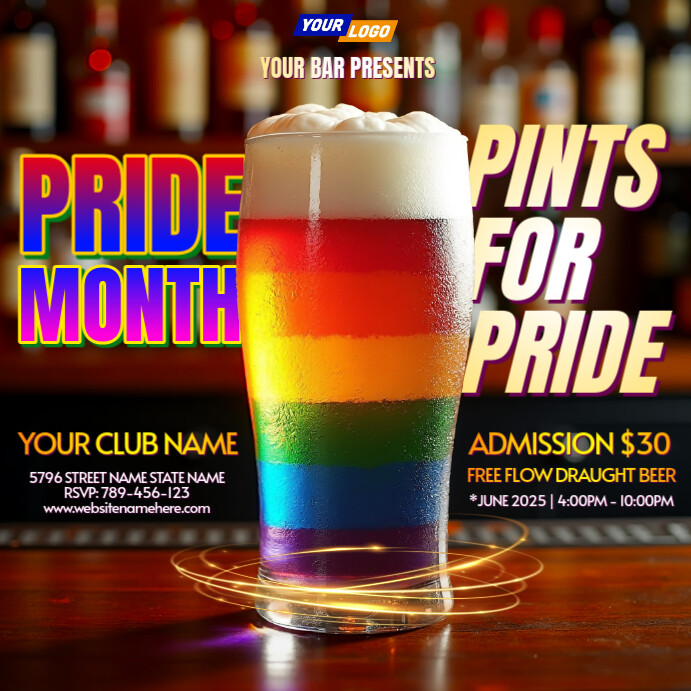Pride Month Beer Promotion Flyer Template | PosterMyWall