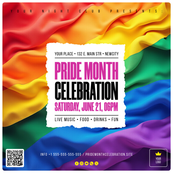 Pride Month Celebration Banner Template | PosterMyWall